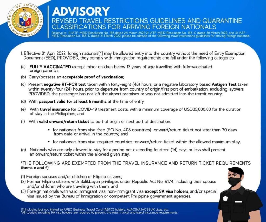 Requirements for Foreign Tourists - Travel Tour Philippines